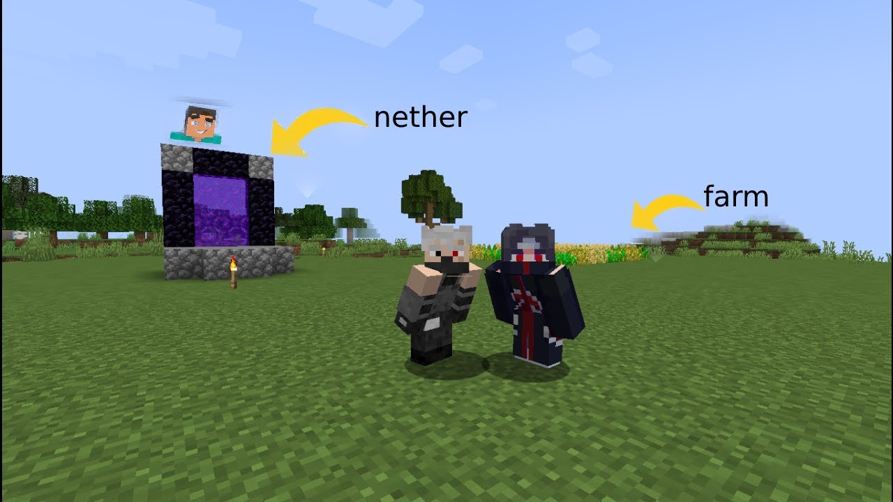 We made our wheat farm and nether portal... - YouTube