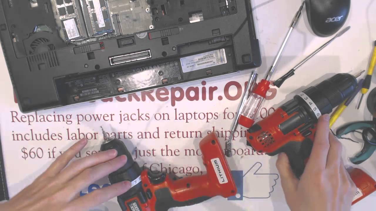 HP Elitebook 8560w Laptop repair fix power jack problems broken dc ...