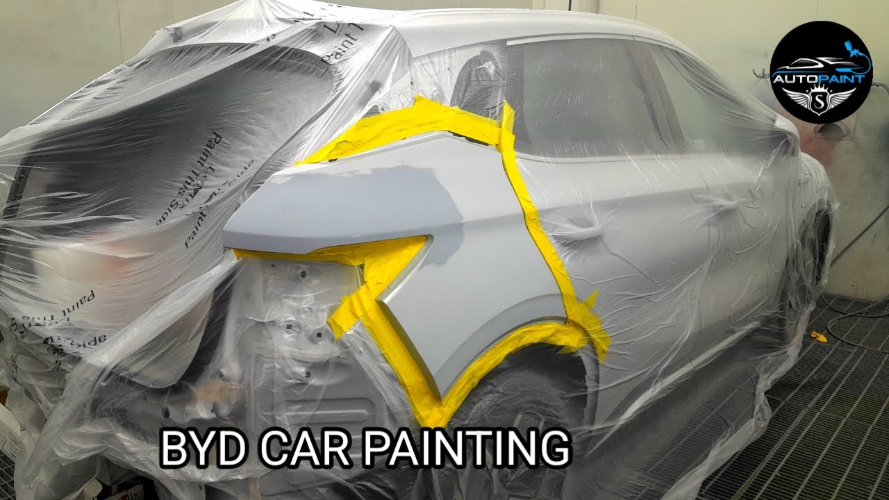 byd car painting / byd car rear quarter painting / autopaint.s - YouTube