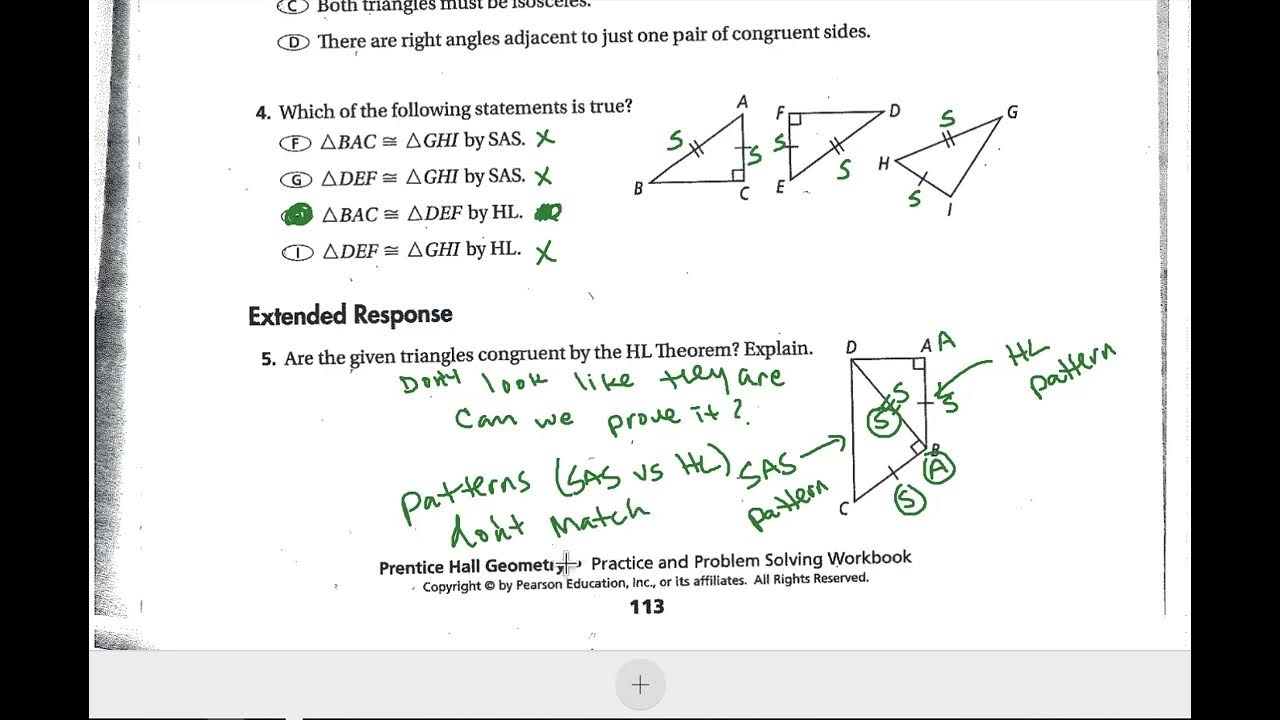 Unit 5 4-6 Review Right Triangle Congruence and Proof - YouTube
