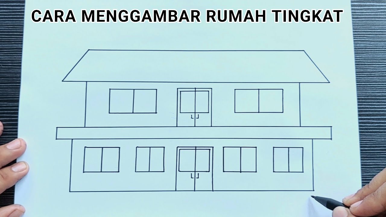 Cara menggambar Rumah Tingkat yang mudah | Tutorial menggambar Rumah ...