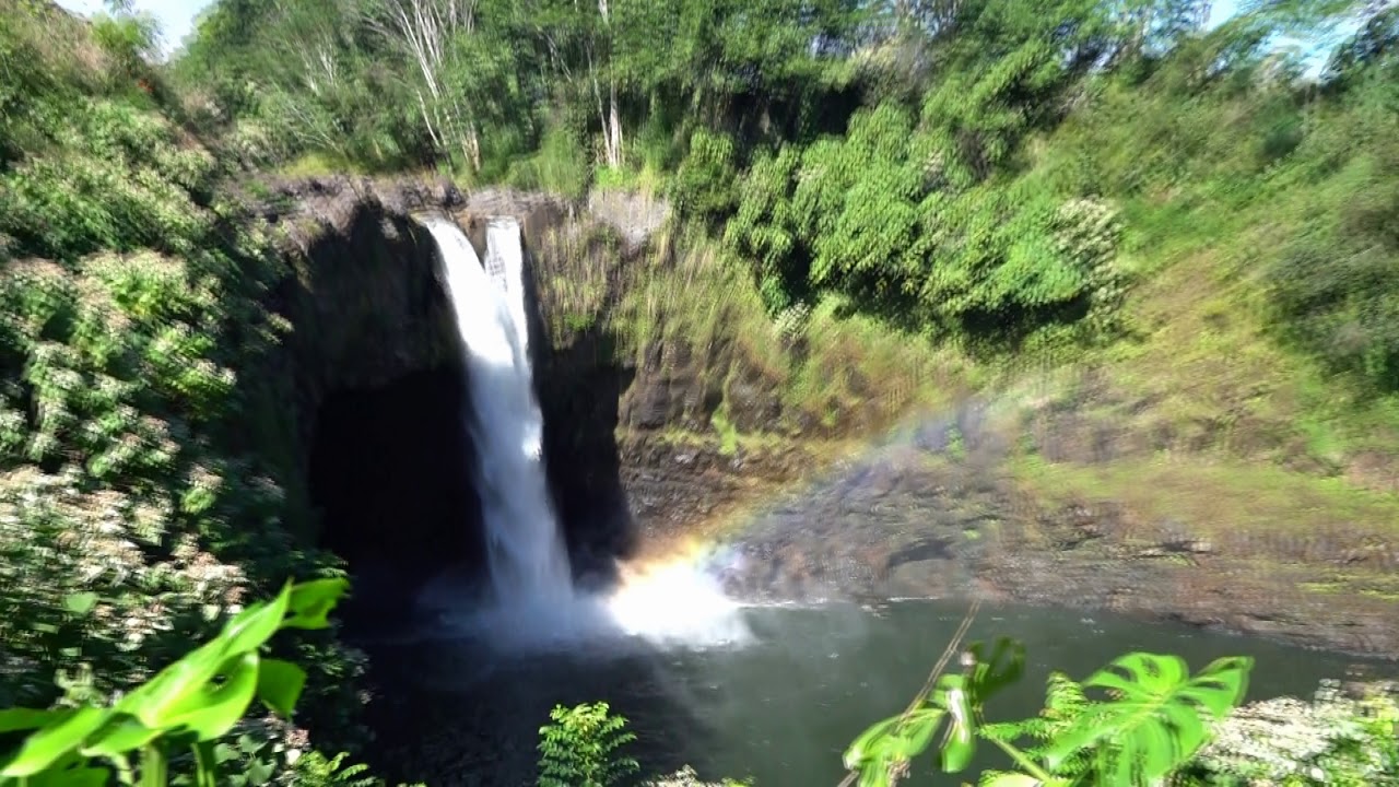 US Hawaii Big Island Rainbow Fall (4K) - YouTube