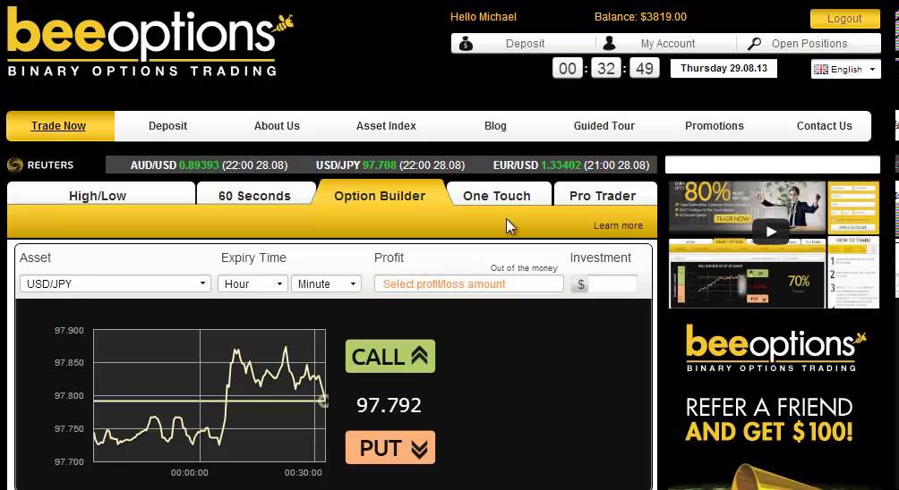 BeeOptions Option Builder Trading System - YouTube