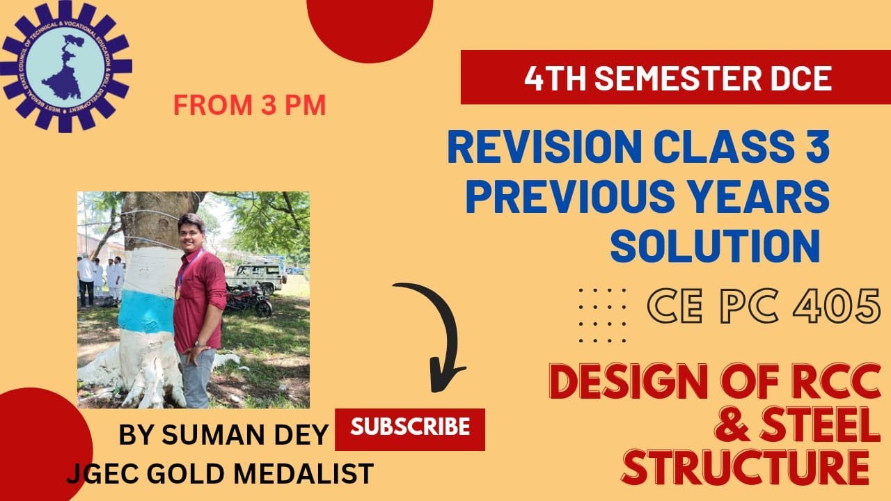 REVISION CLASS 3 ON DESIGN OF RCC & STEEL STRUCTURE / WBSCTE / PREVIOUS ...