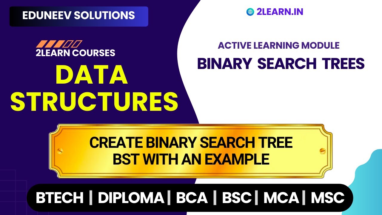 Binary Search Trees | Create Binary Search Tree - BST with Example | Tree Data Structures - YouTube
