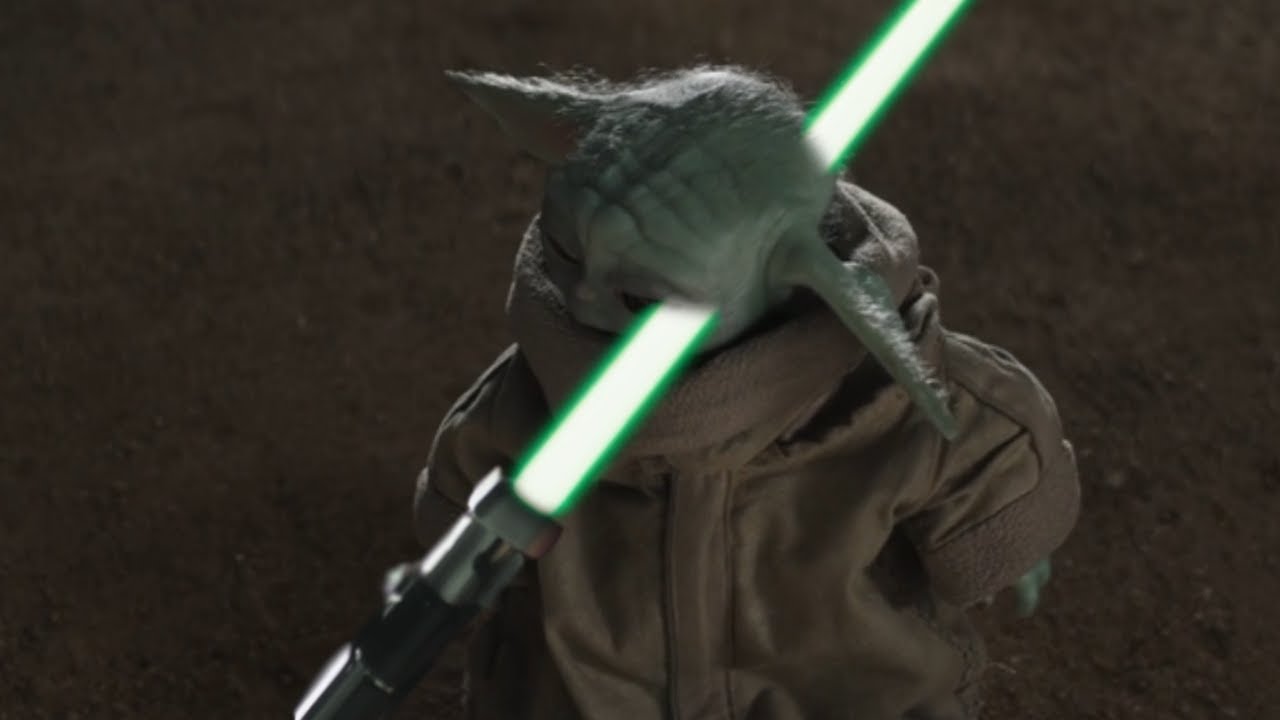 Luke gives Grogu the lightsaber of Master Yoda... and well... - YouTube