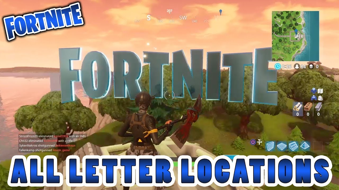 F-O-R-T-N-I-T-E Letter Locations (FORTNITE SEASON 4 WEEK 1 BATTLE PASS ...