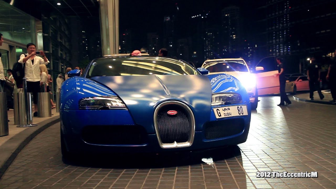 Matte Blue Bugatti Veyron Grand Sport at The Dubai Mall - YouTube
