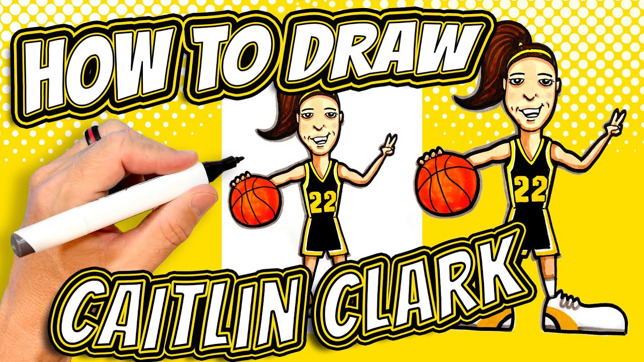 How to Draw Caitlin Clark for Kids - Women's Basketball - YouTube