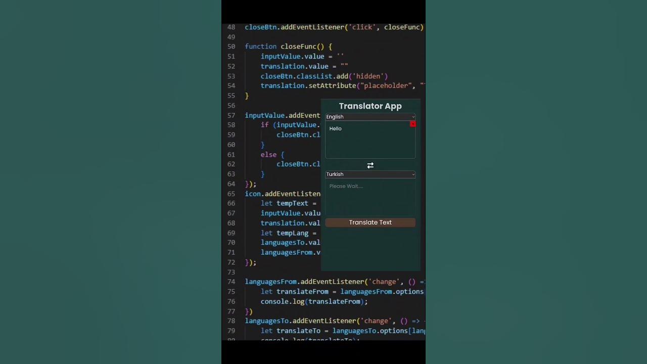 Language Translator App Using JS and MyMemory API #javascript #translatorapp #webblog #htmlcss # ...