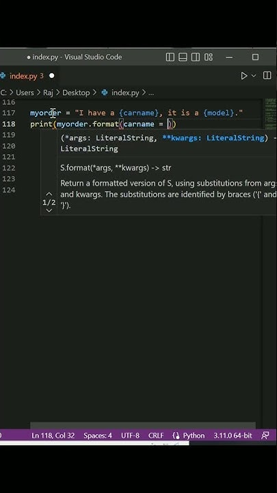 Formatting String Python Indexes Python String Format Programming Ytshorts Strings