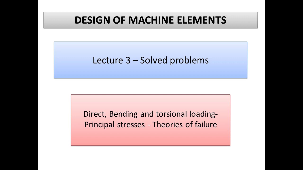 Design of machine elements|Lecture 3|Solved problem|Bending & torsional ...
