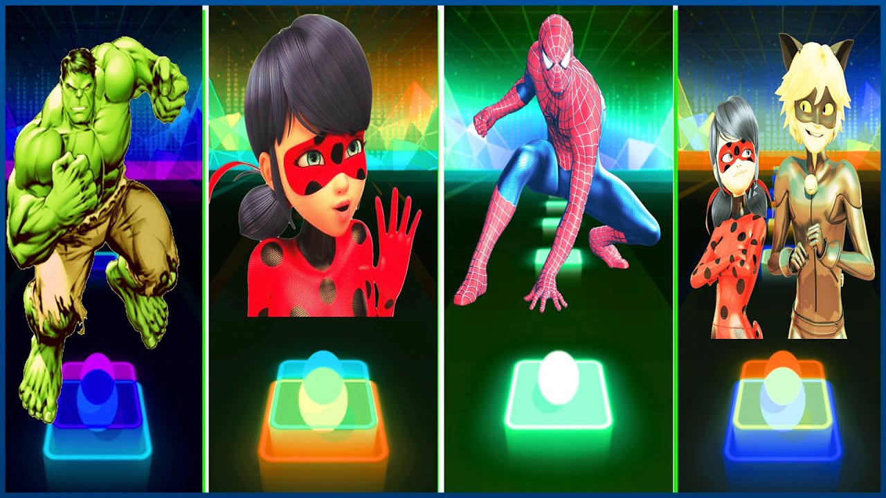 PJ Masks HULK 🆚 LADYBUG CAT NOIR 🆚 SpiderMan 🆚 Miraculous Ladybug Cat ...