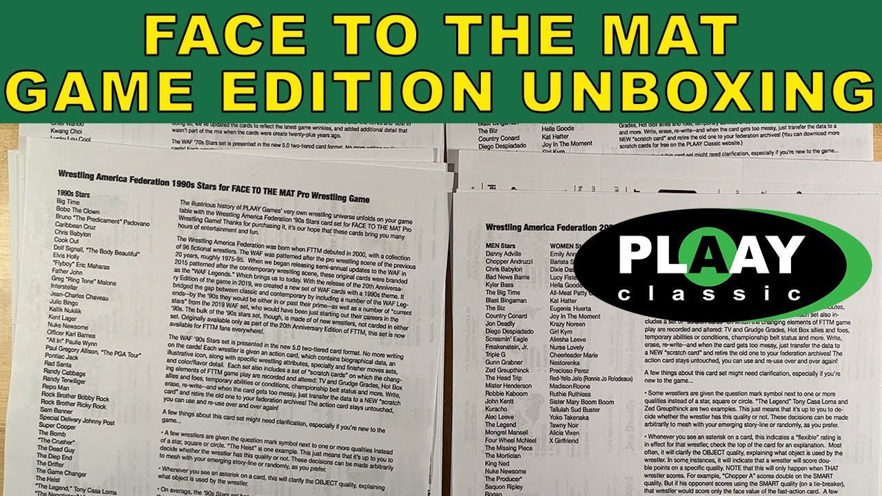 FACE TO THE MAT GAME EDITION UNBOXING | Plaay Games | Tabletop ...