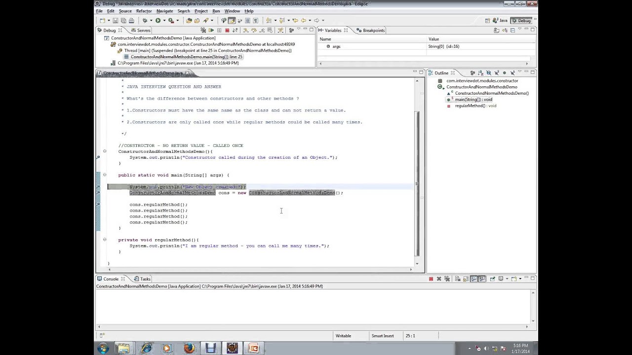 Fresher Java Interview Question And Answer What's the difference between constructors and other ...