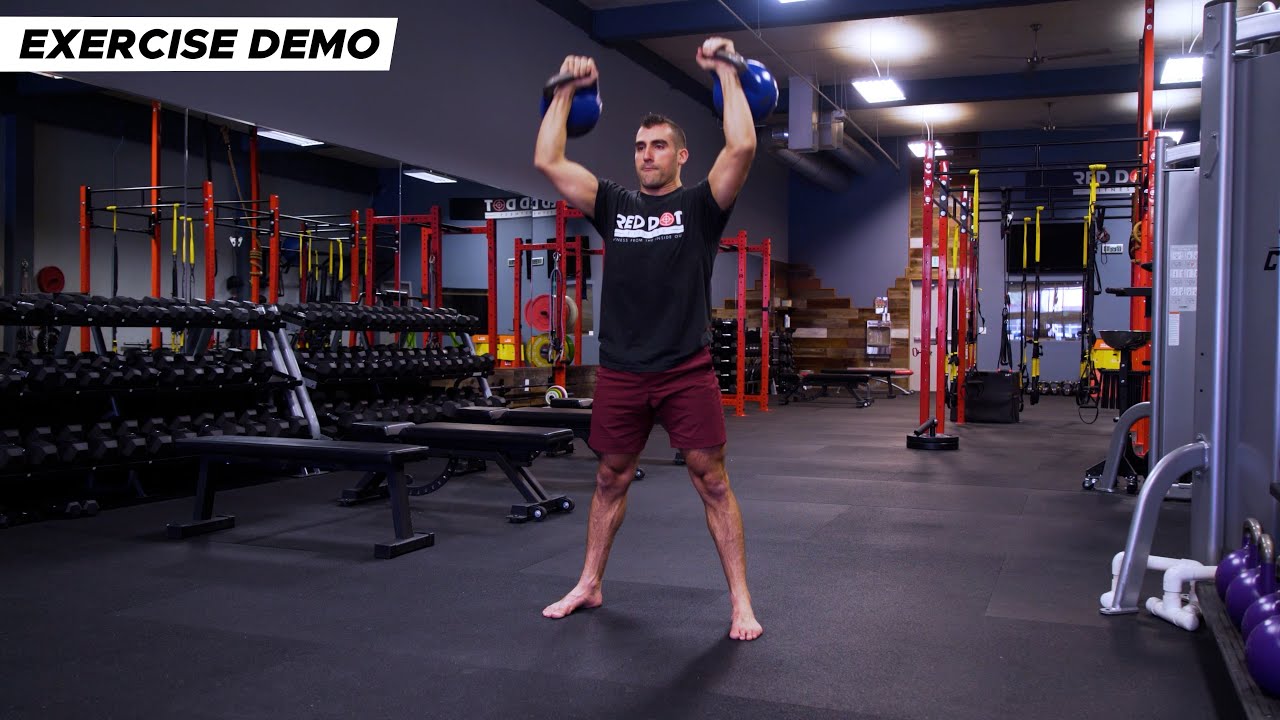 Kettlebell Two Hand Overhead Press | Exercise Demo - YouTube