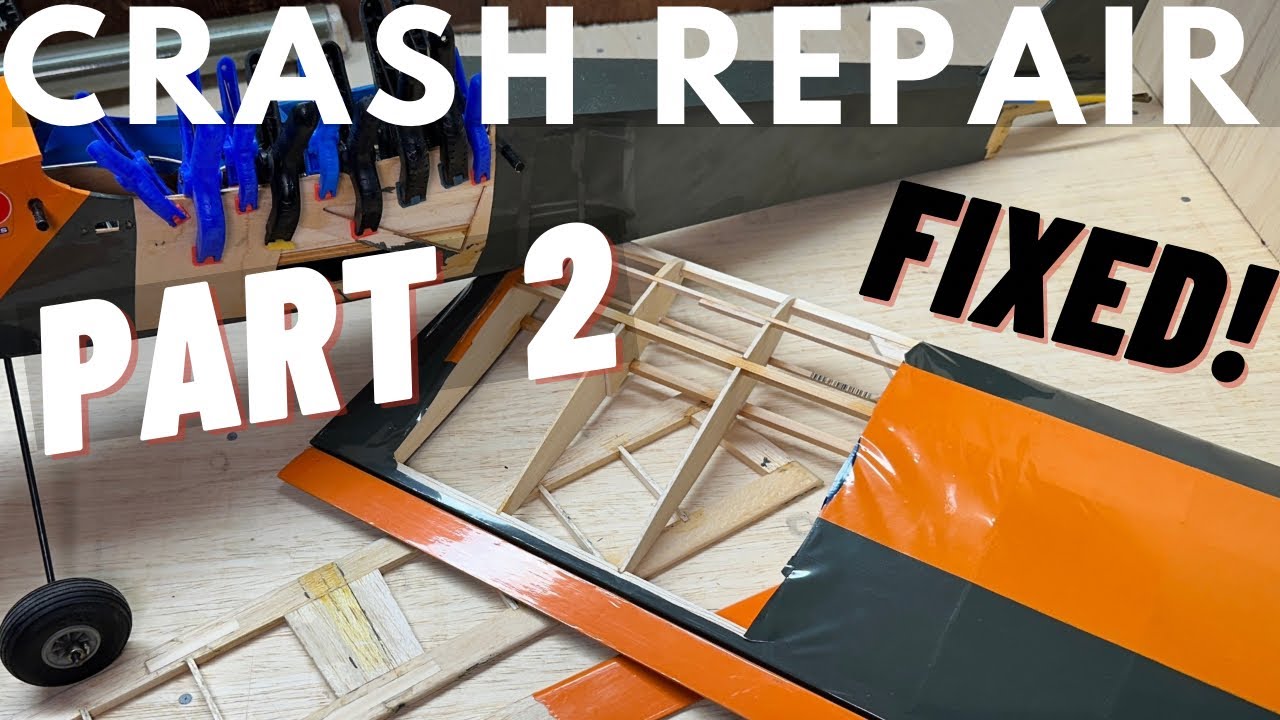 RC Plane Crash Repair Part 2, repairing my crashed rc plane - YouTube