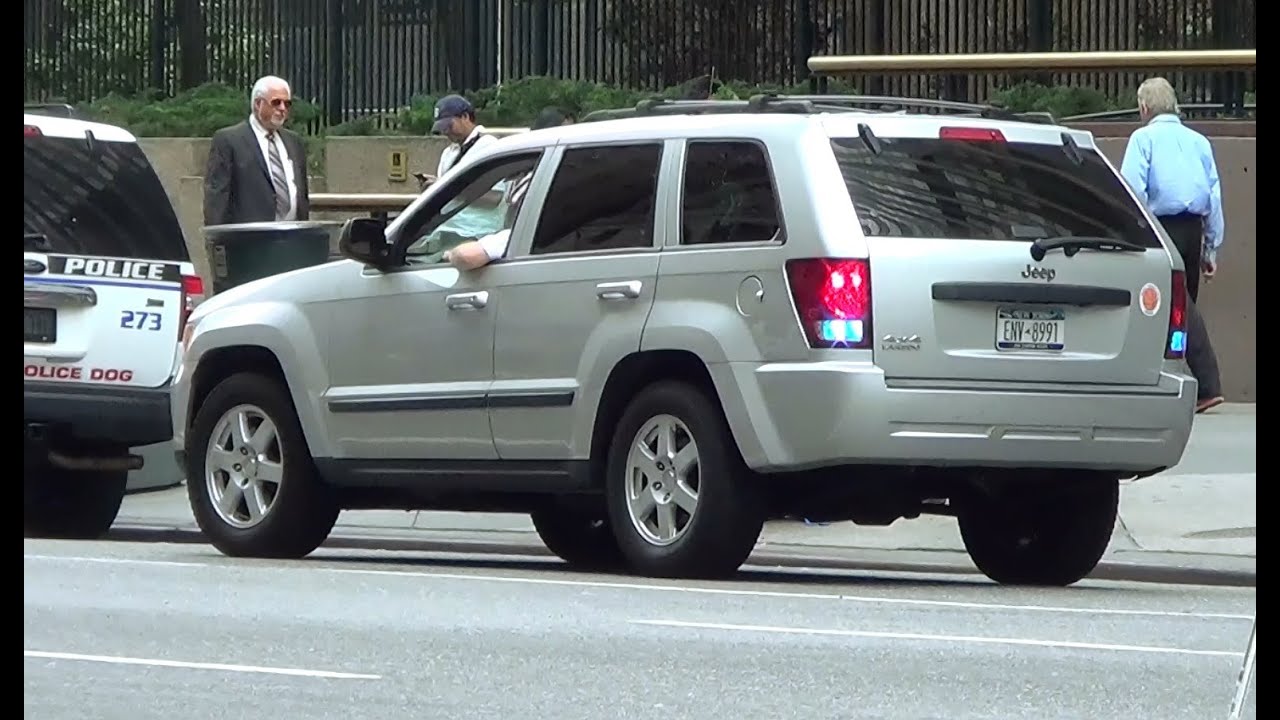 NYC unmarked police Jeep Grand Cherokee lights [NY | 7/2013] - YouTube