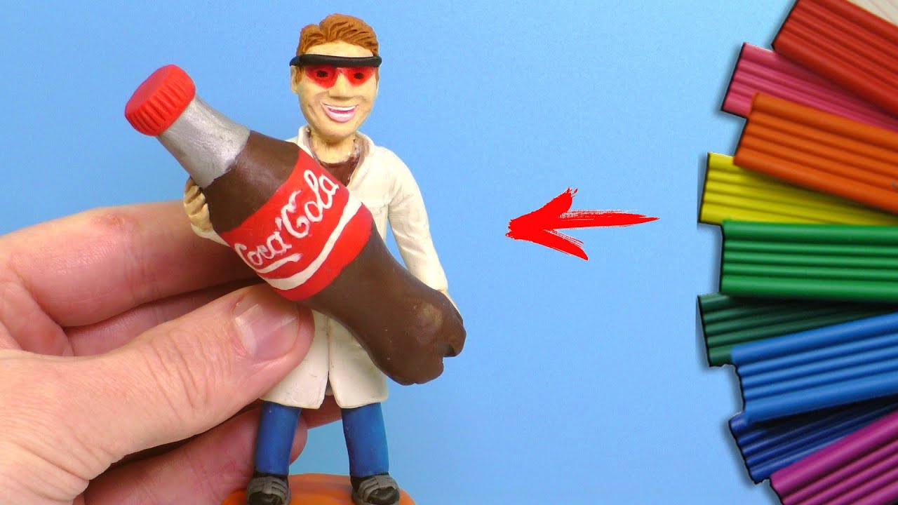 Making Coca Cola Man with Clay - YouTube