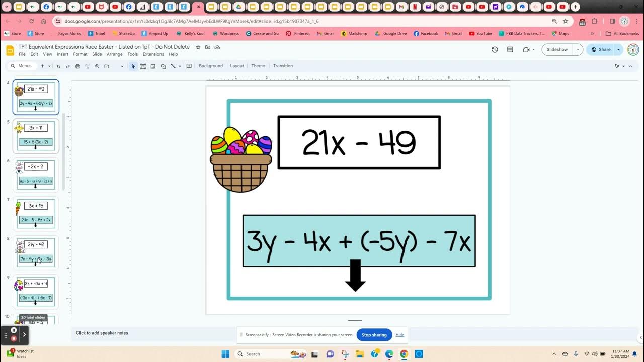 Easter-Themed Math - Equivalent Expressions Race Activity - YouTube
