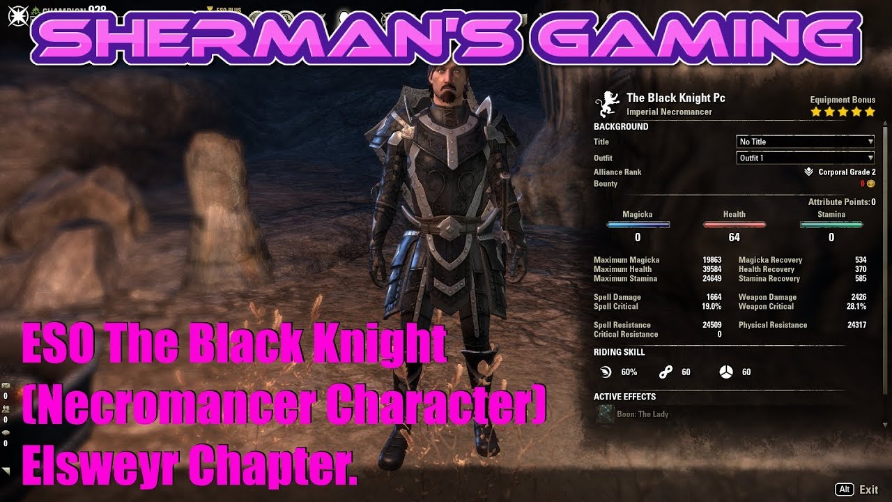 ESO The Black Knight (Necromancer Character) Elsweyr Chapter. - YouTube