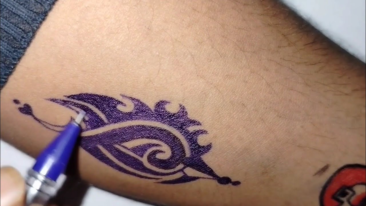 tattoo designs with pen || mehndi designs 😜💯 #tattoo - YouTube