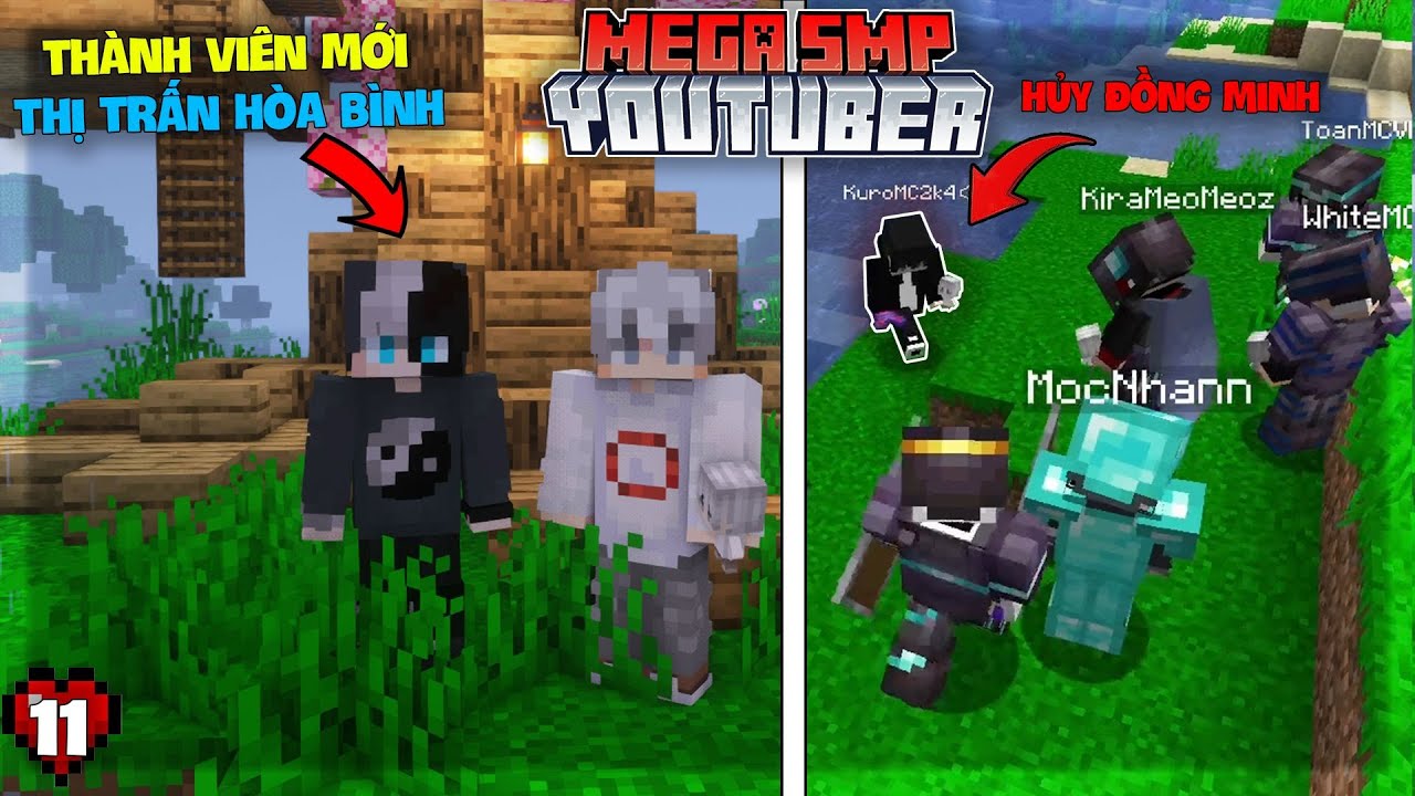 MINECRAFT MEGA SMP Tập 11 |Thành Viên Mới Của Thị Trấn Hòa Bình Và Hủy ...