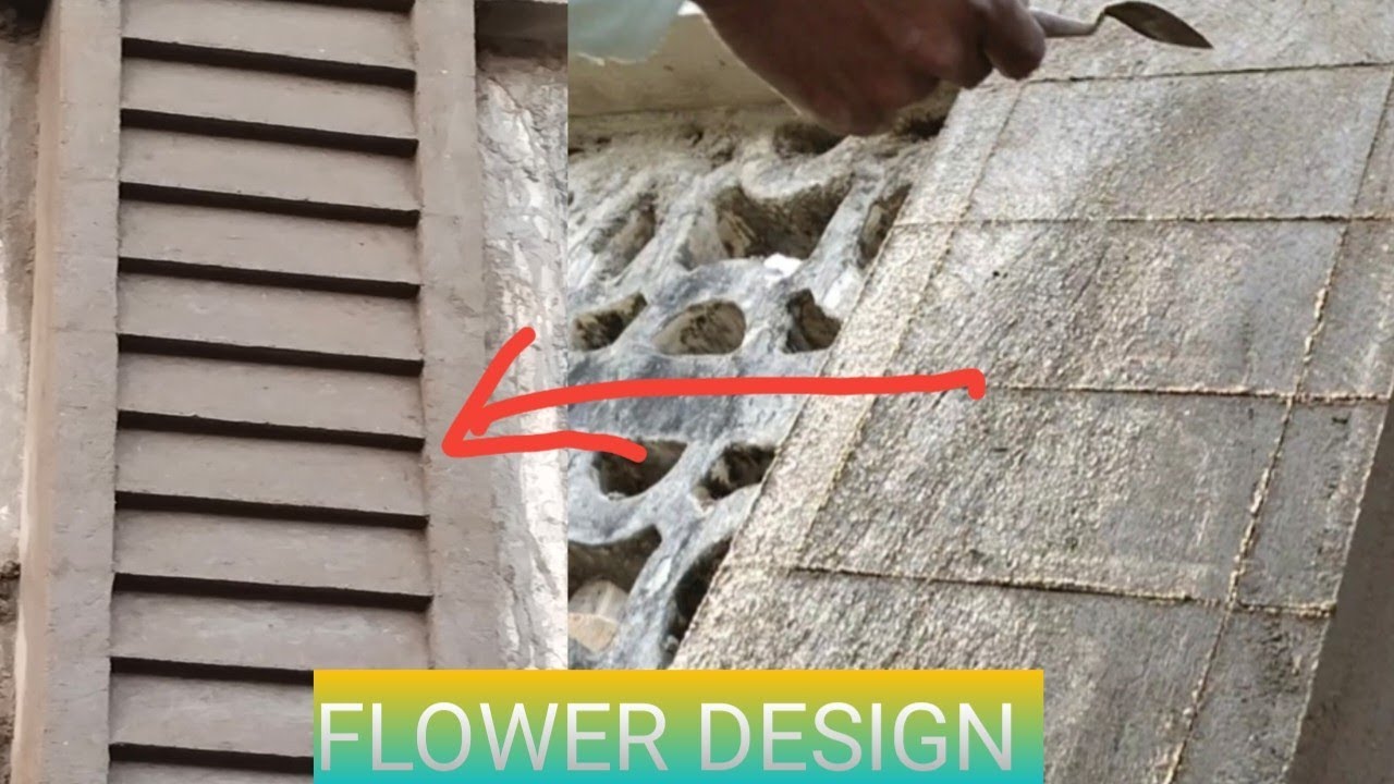 Parapet Wall Flower Design||Pillar Flower design|| Sand and cement ...