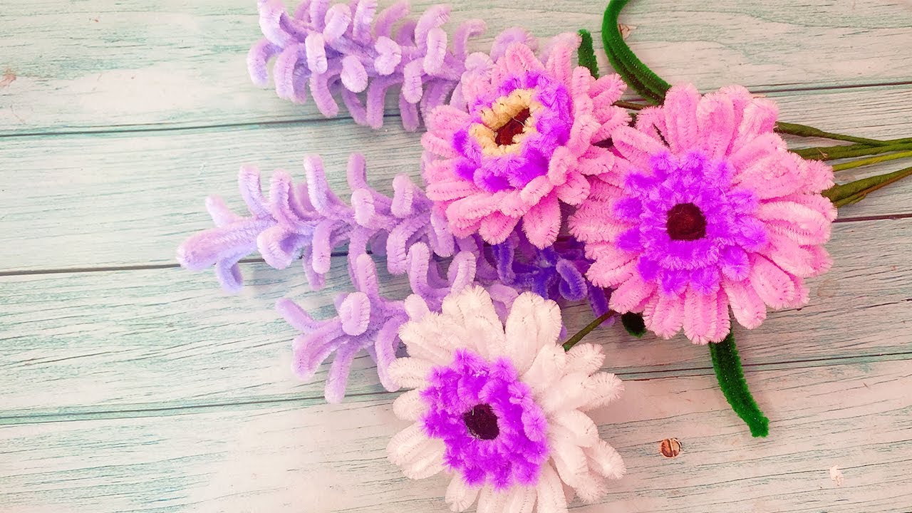 How to Make Beautiful flower with Pipe Cleaner - Gerbera Flower Pipe ...