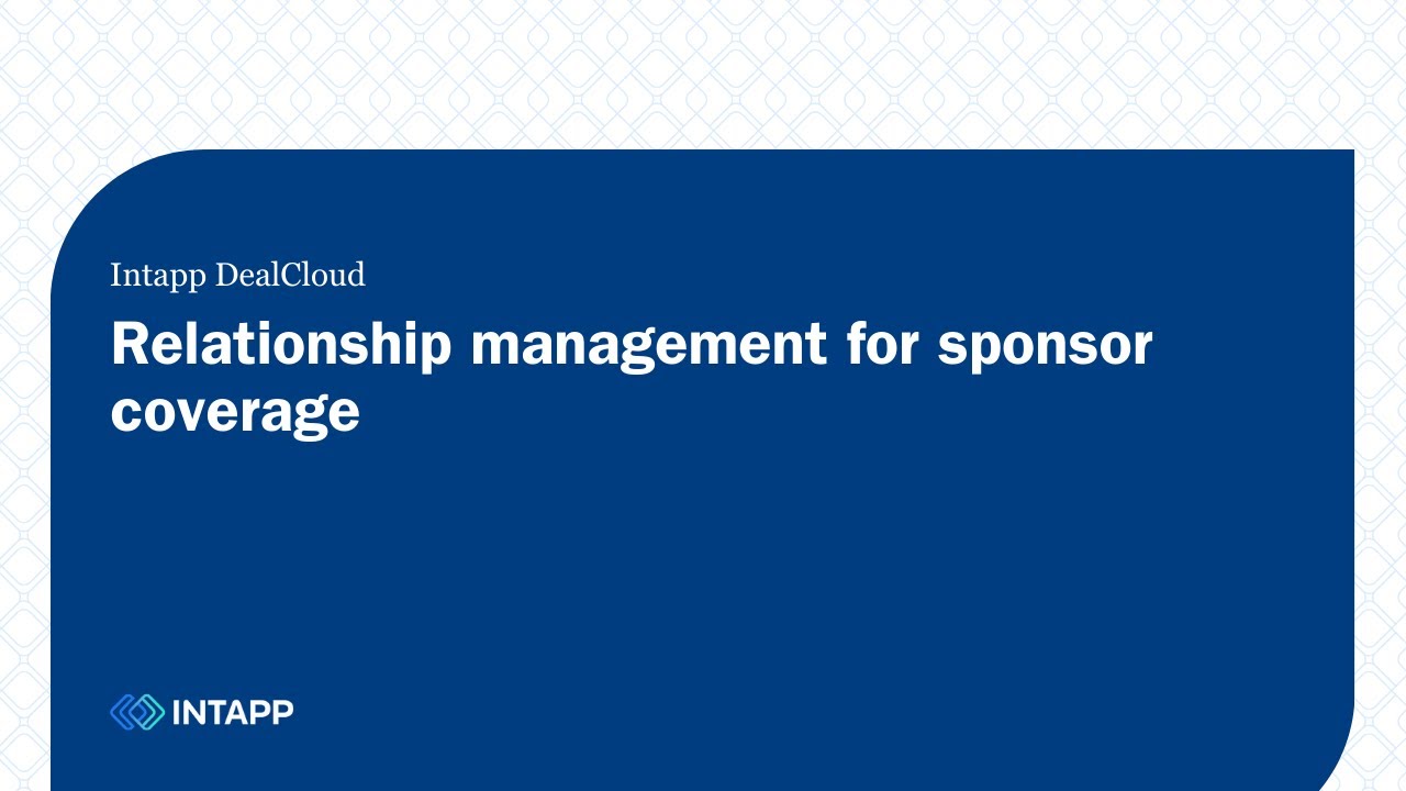 Relationship management for sponsor coverage - YouTube