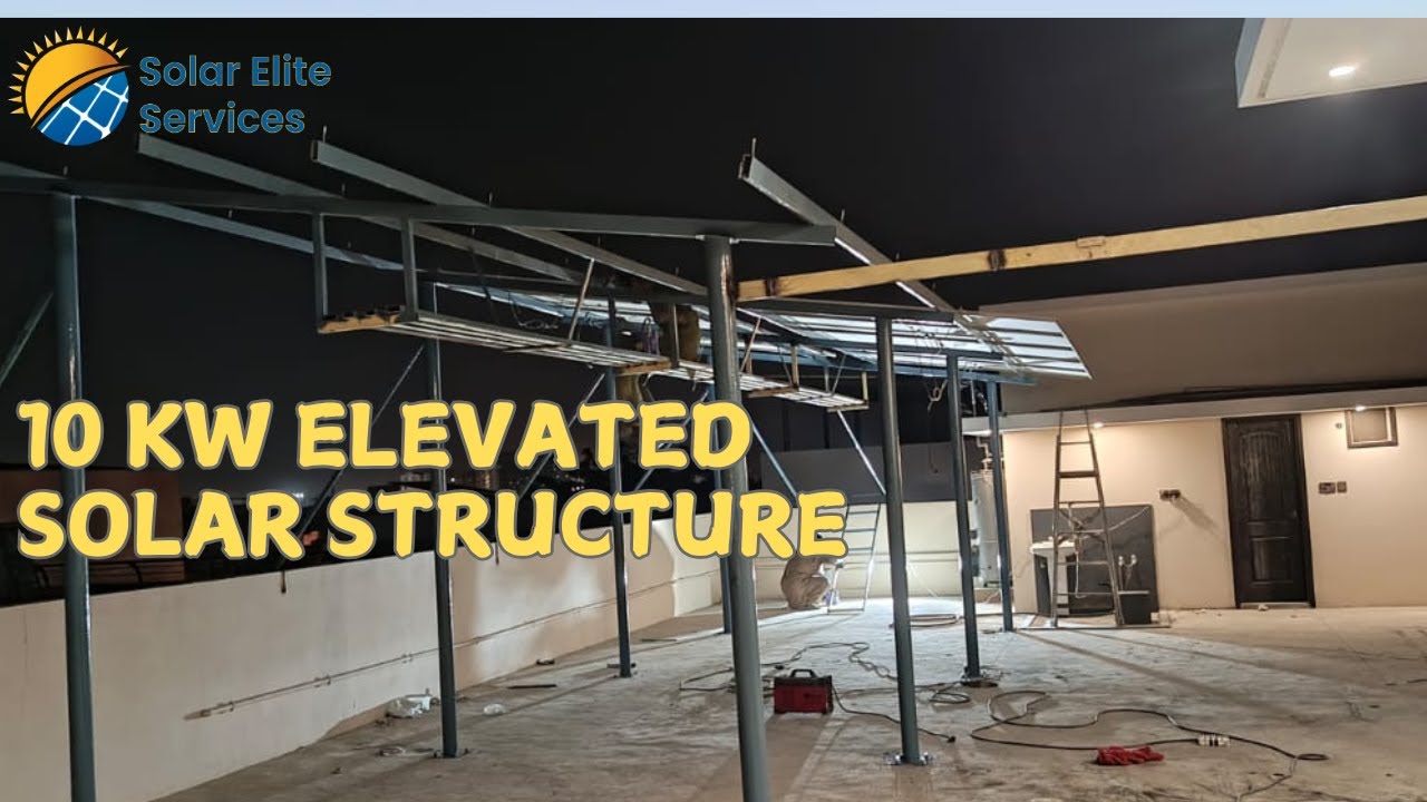 10 KW Elevated Solar Structure 18 Panel - YouTube