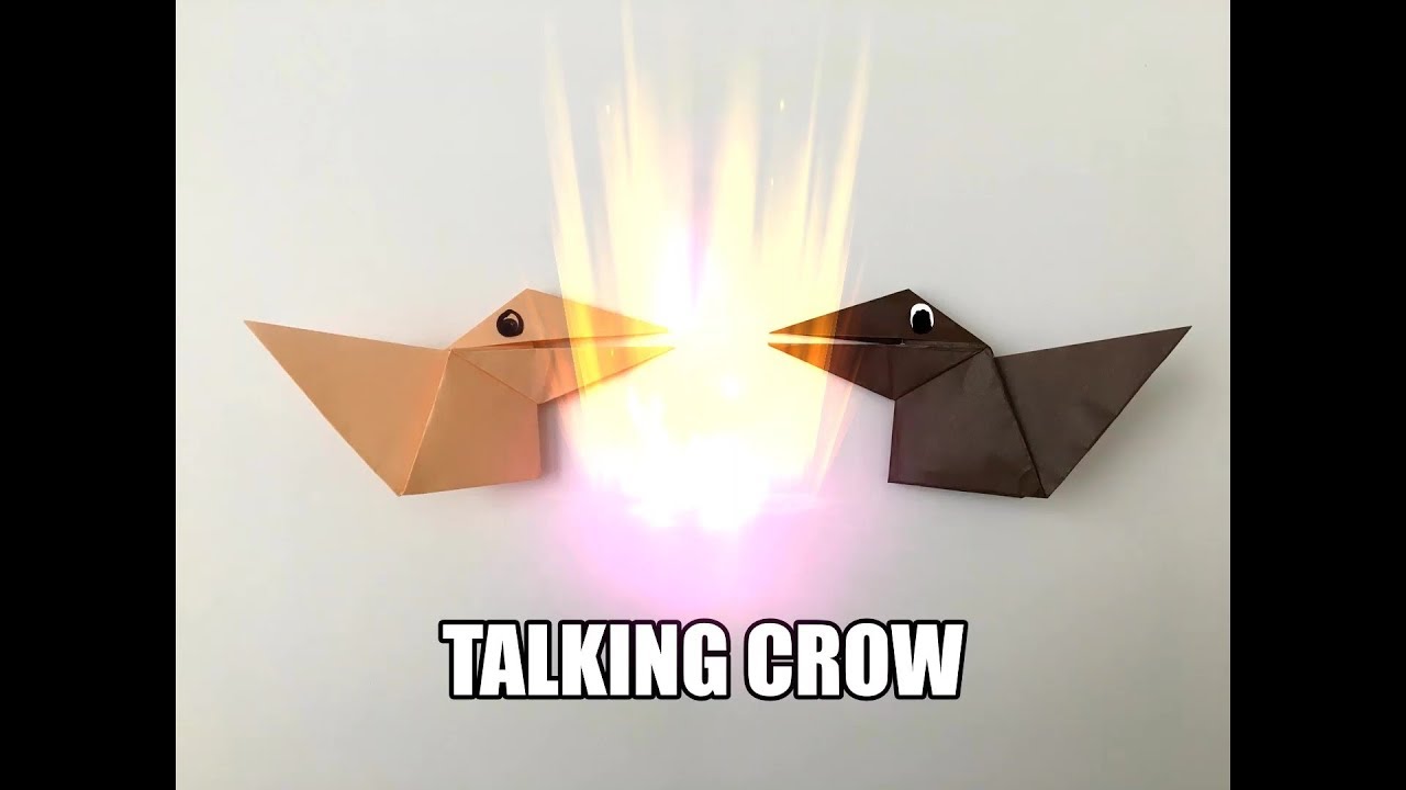Origami Talking Crow | Origami Pecking Crow (with step-by-step ...