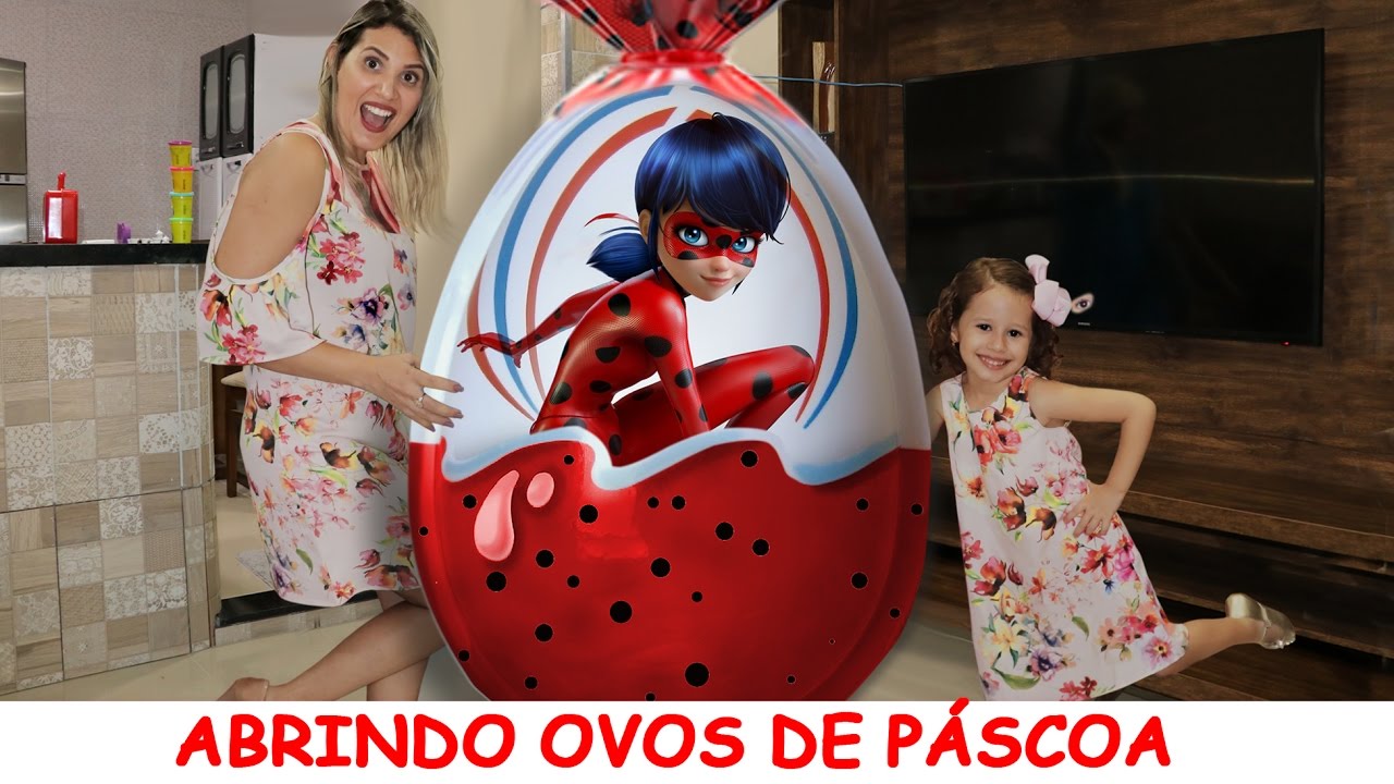 ABRINDO OVOS DE PÁSCOA LADYBUG MIRACULOUS, PRINCESA ARIEL 2017 - YouTube