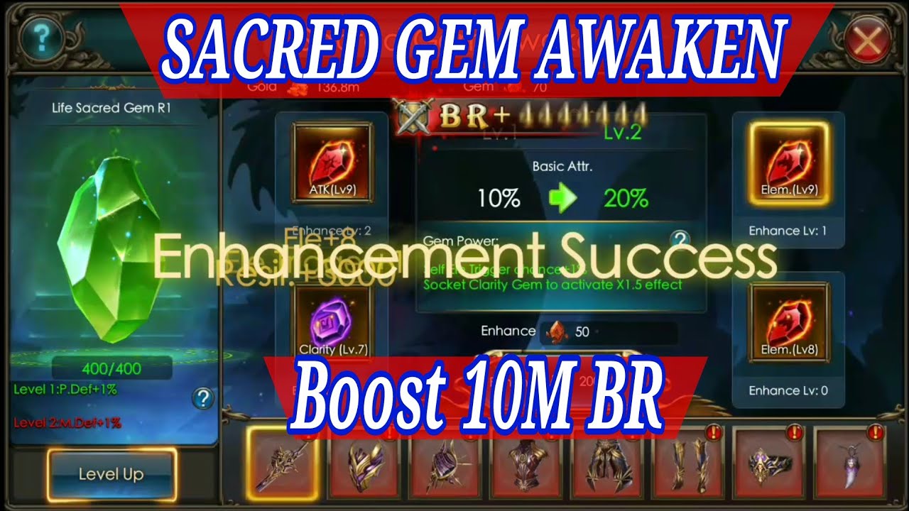 SACRED GEM AWAKEN BOOST 10M BR! LEGACY OF DISCORD! - YouTube