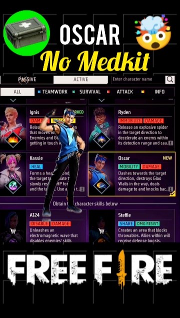 FREE FIRE OSCAR CHARACTER COMBINATION 😮 || OSCAR CHARACTER COMBINATION ...