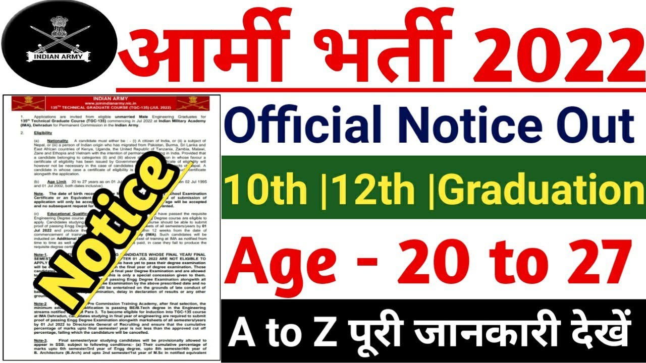 Indian Army TGC Recruitment 2022 | Indian Army Online Apply Form 2022 ...