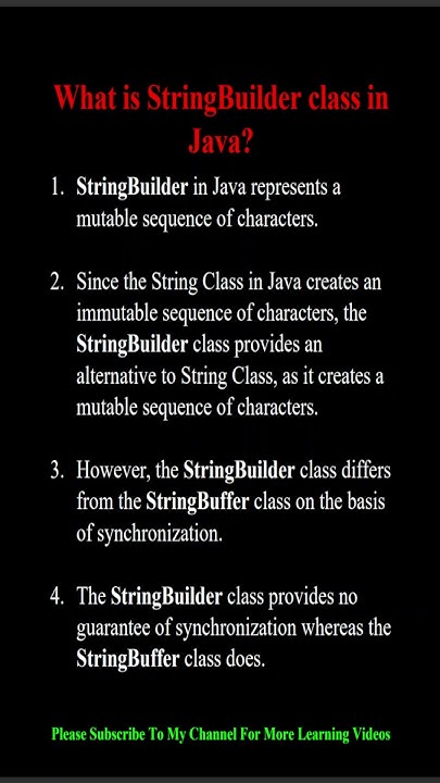 What is StringBuilder in Java - YouTube