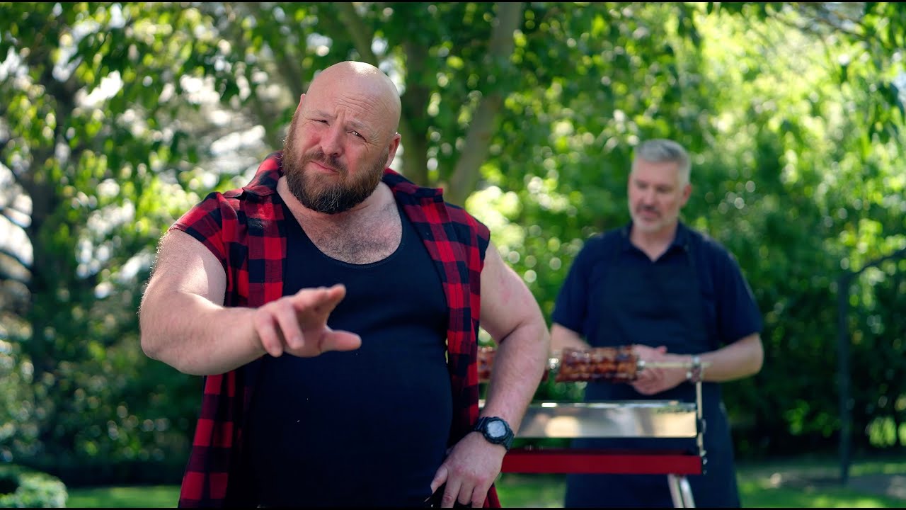 The BBQ Creations Meat Miracle Charcoal Spit Rotisserie - YouTube