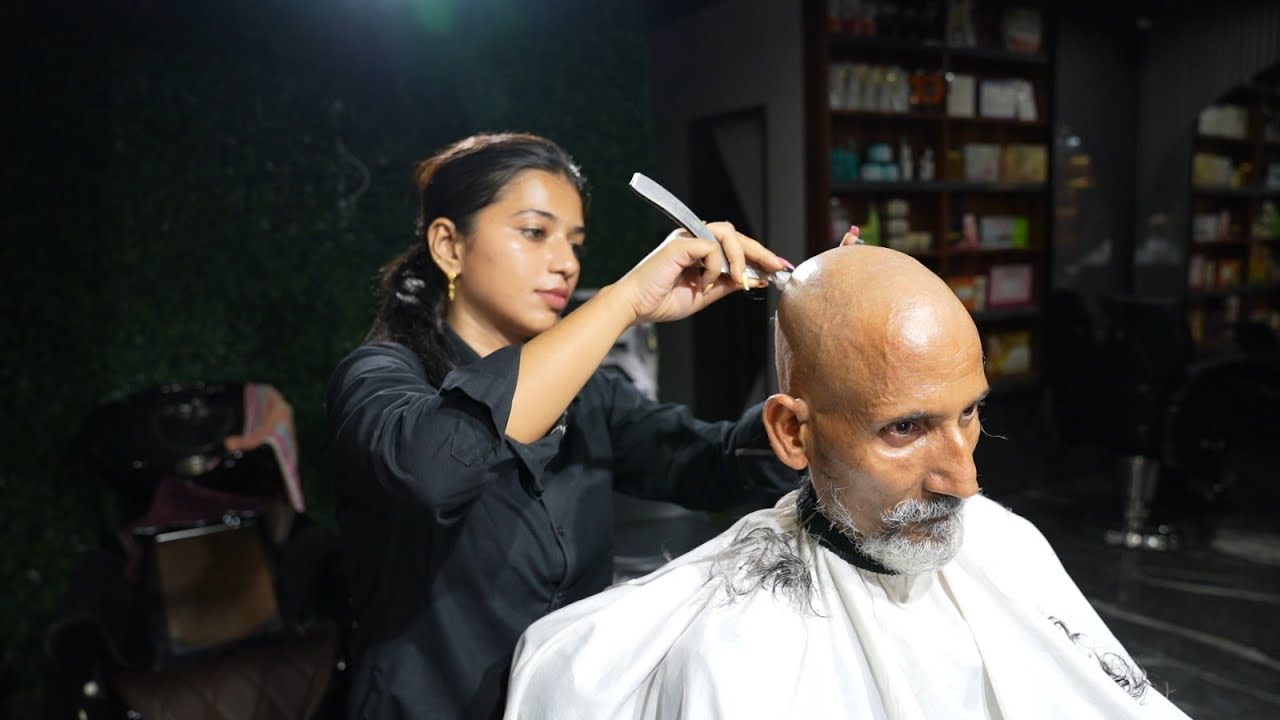 HEAD SHAVE 🪒 By miss barber - YouTube