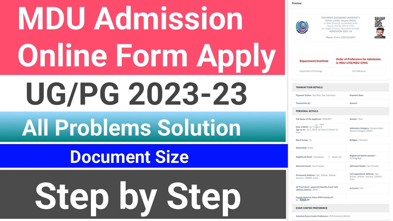 Mdu Application Form 2023 - Printable Forms Free Online