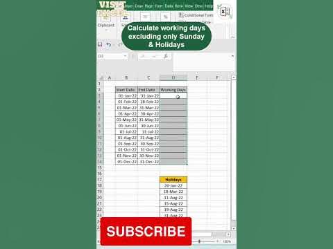 find working days in excel #excel #shorts - YouTube