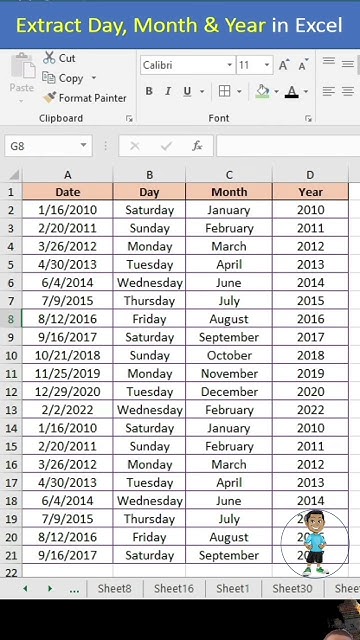 Day Month Year in Excel 🔥🔥 ☺😯😲#excel #exceltips #exceltutorial #msexcel #shorts - YouTube