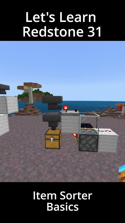 Item Sorter Basic Guide | Let's Learn Redstone 31 | Minecraft Bedrock ...