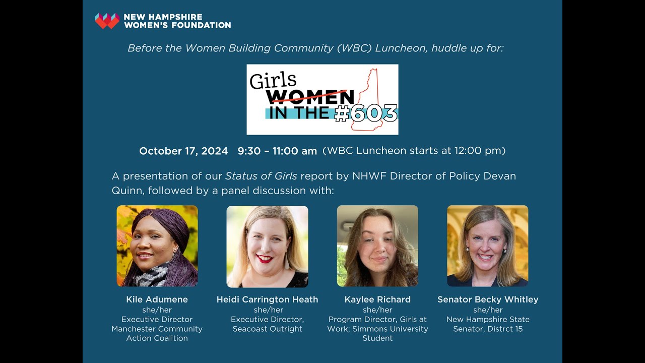 Girls in the #603 — 2024: Status of Girls in New Hampshire - YouTube