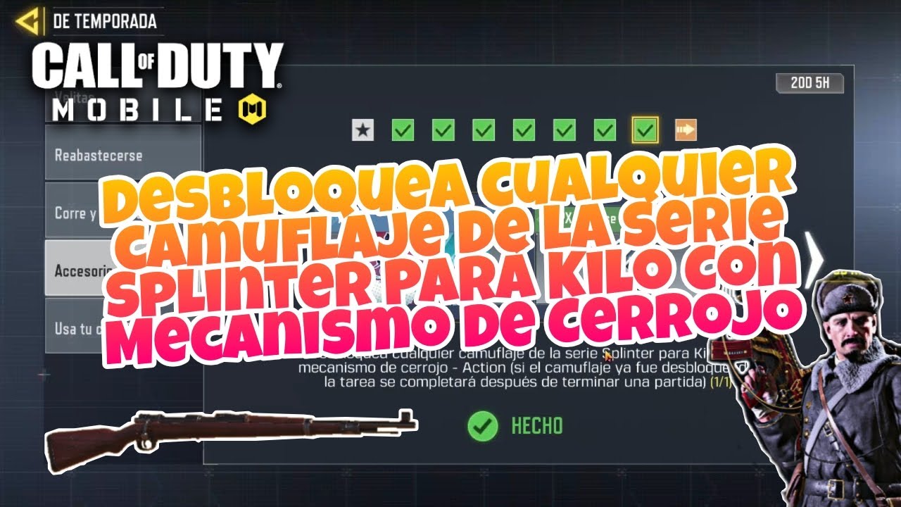 Desbloquea Cualquier Camuflaje De La Serie Splinter Para Kilo Con ...