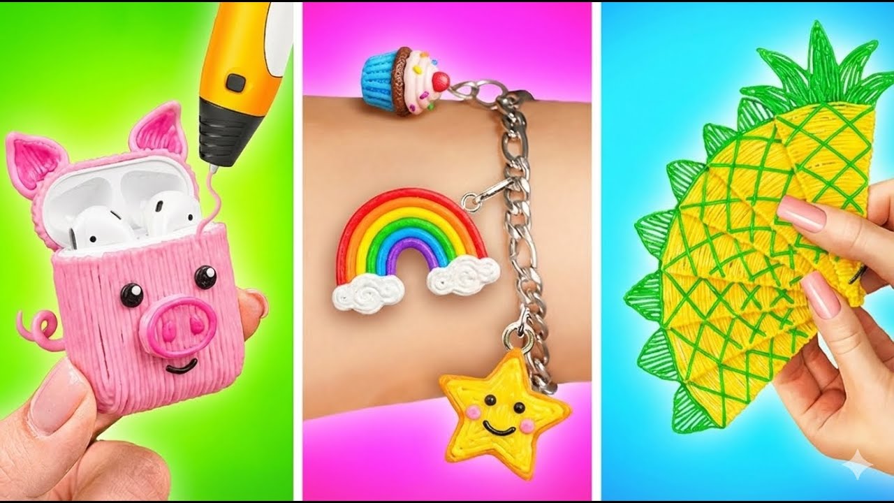 Crazy Jewelry DIYs 😲 Epoxy Resin vs 3D Pen by 123GO! - YouTube