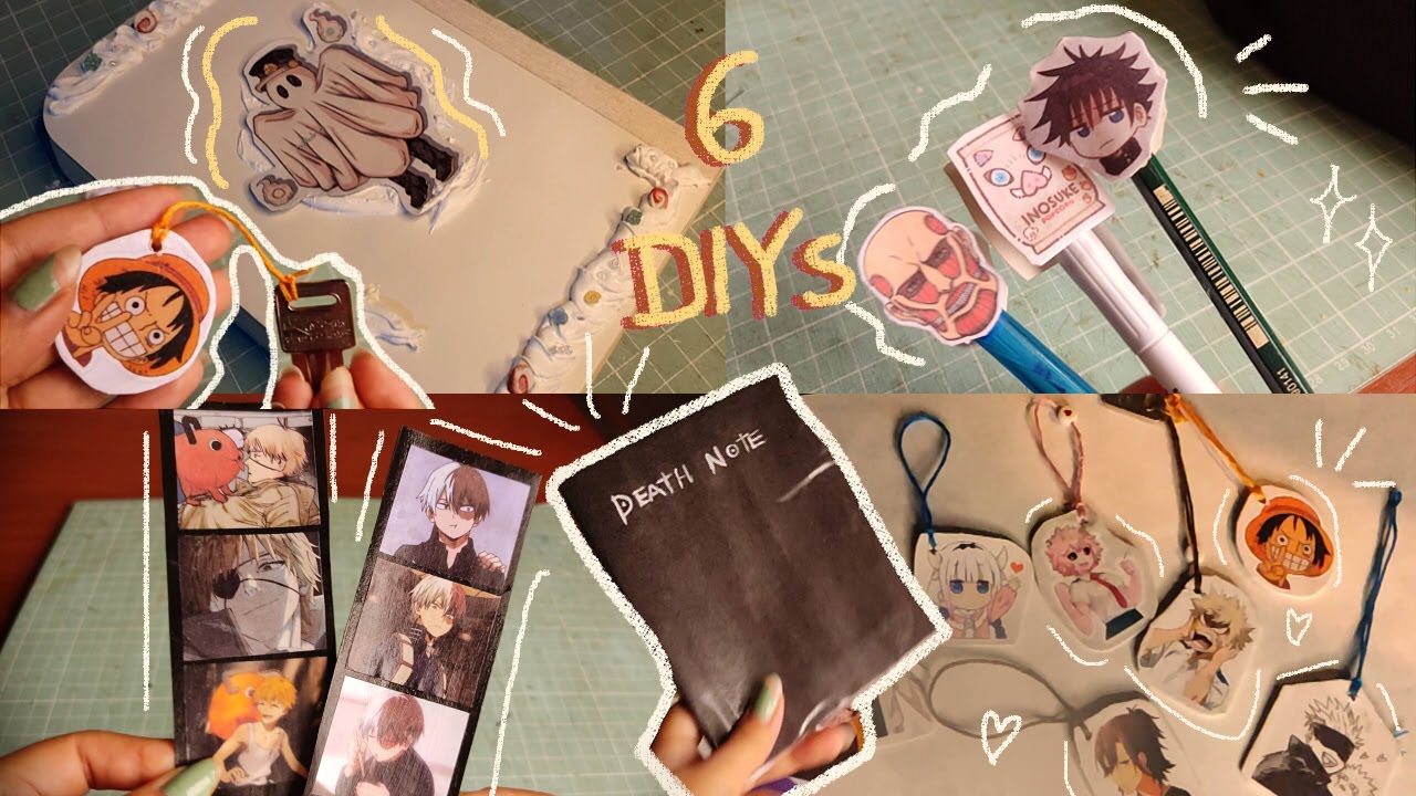 📐6 MANUALIDADES ANIME PARA DECORAR (LIBRETAS~LLAVEROS SIN ARGOLLA~DEATH ...