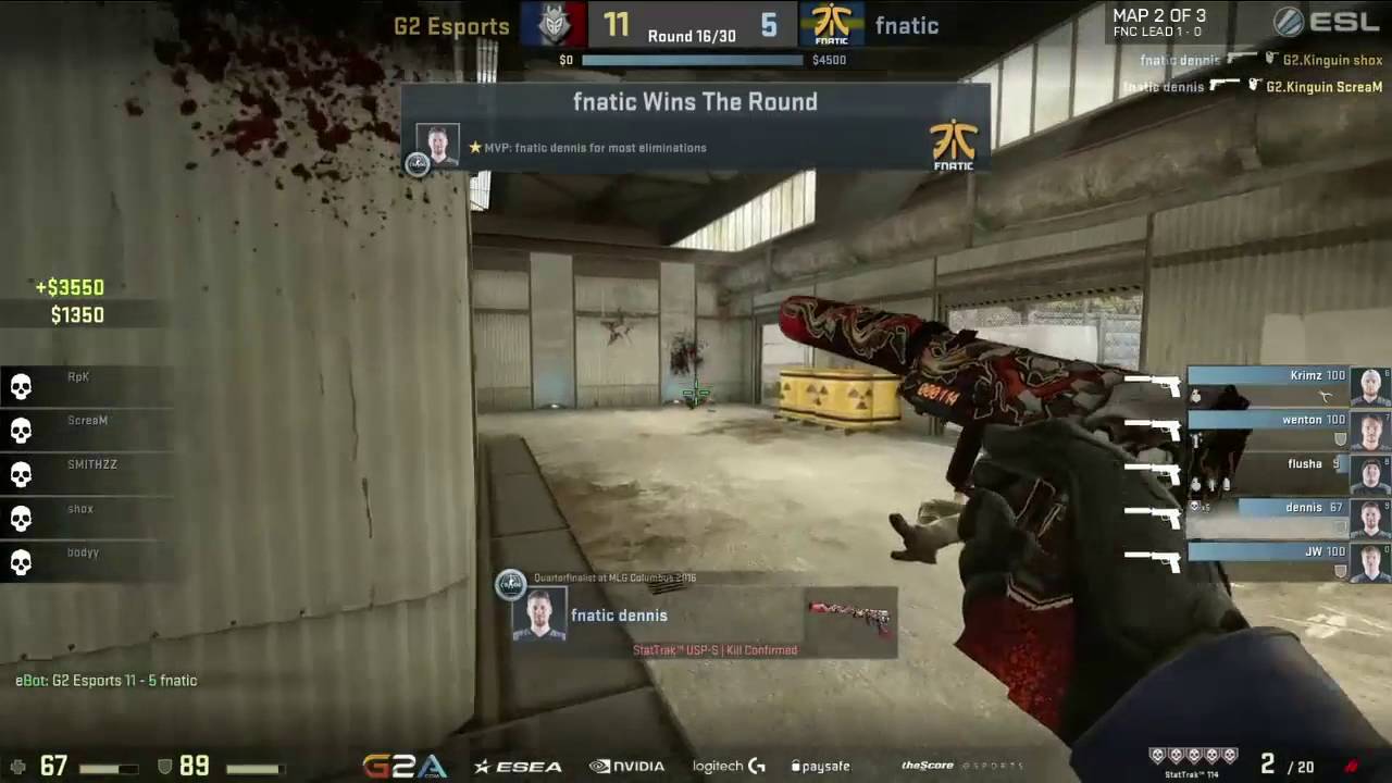 Fnatic's Dennis Pistol Whips Entire G2 Roster | CS:GO GAMEPLAY ...