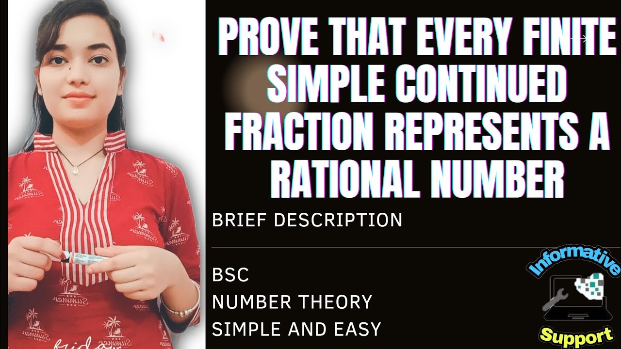 BSC MATH |Prove that every finite simple continued Fraction represents ...