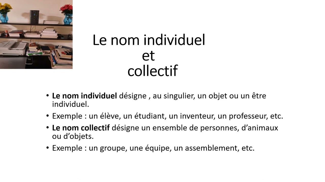 Nom individuel, nom collectif, nom comptable et nom non comptable - YouTube